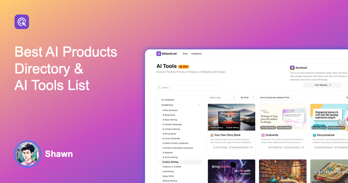 AIHuntList - Best AI Products Directory & AI Tools List — HUNT0