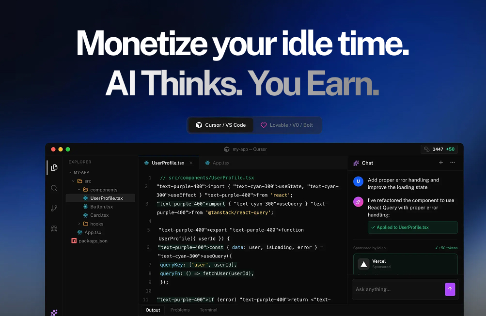 Idlen - Your AI Thinks. You Earn. — HUNT0