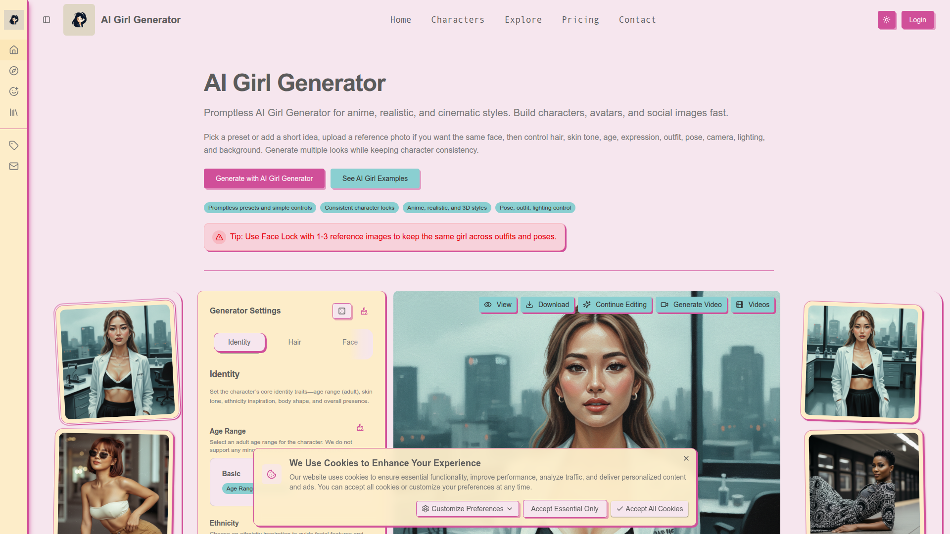 AI Girl Generator — HUNT0