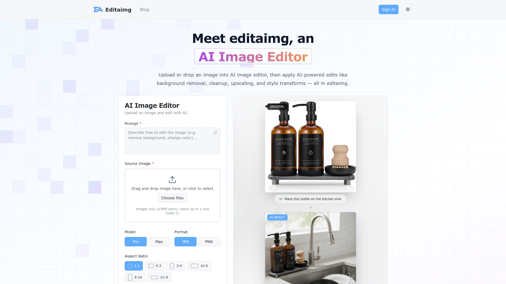 Editaimg: Edit and enhance photos with AI Image Editor — HUNT0